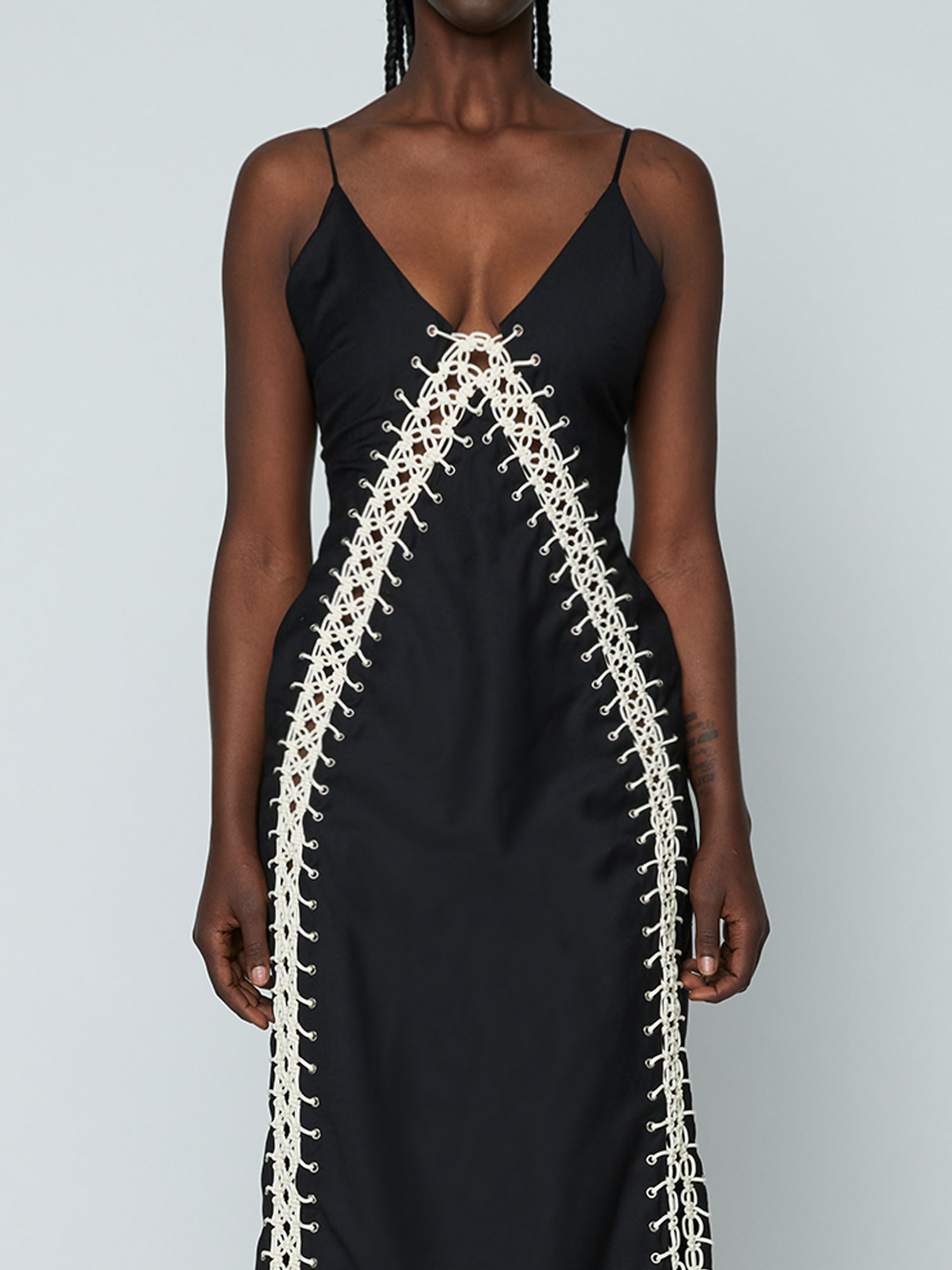 Macrame Maxi Dress Black – Wynn Hamlyn