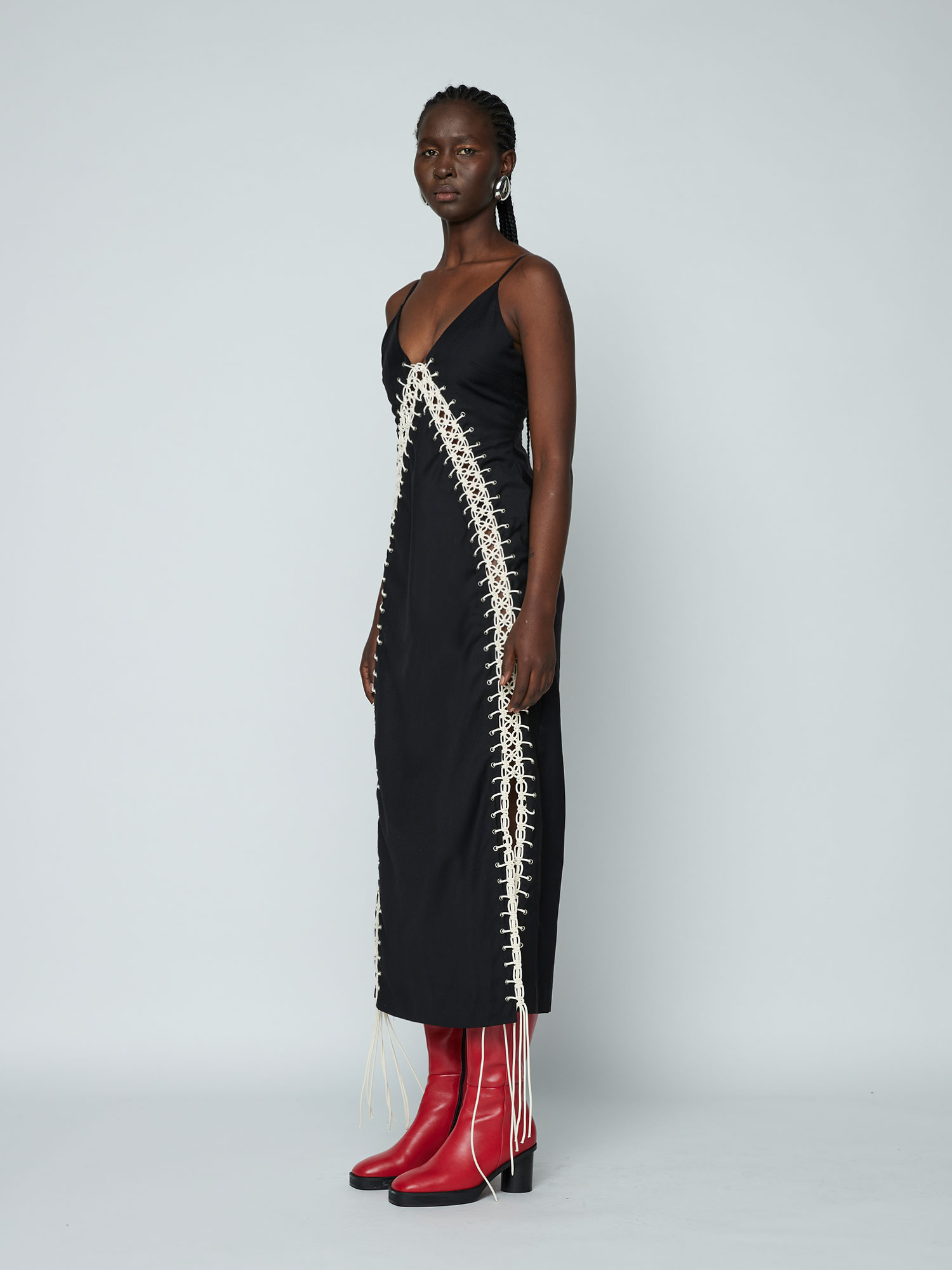 Macrame Maxi Dress Black – Wynn Hamlyn