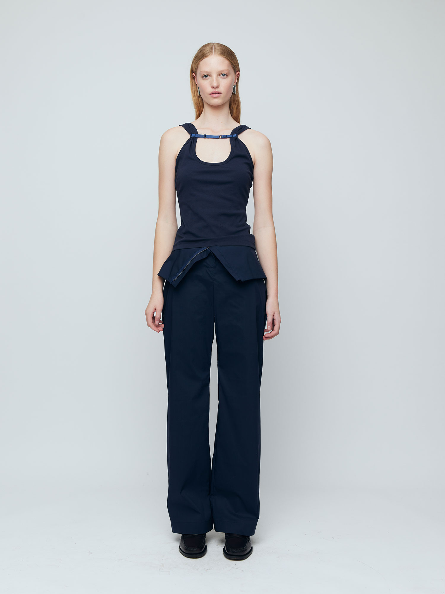 Rib Strap Tank Navy – Wynn Hamlyn
