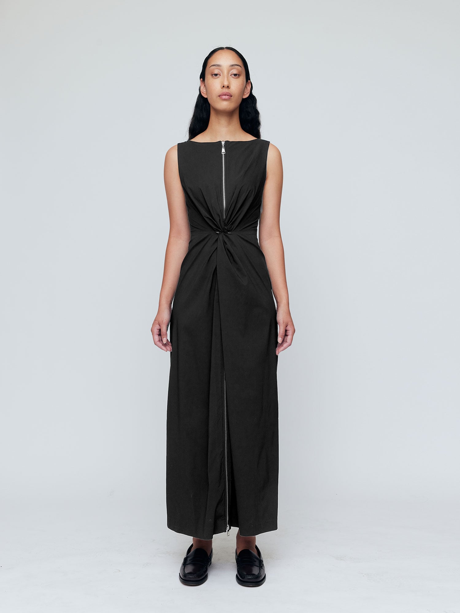 Zipper Knot Dress Black – Wynn Hamlyn
